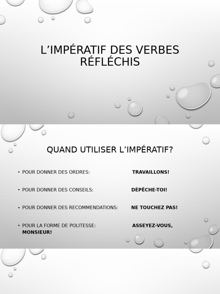 L'Impératif Des Verbes Réfléchis | PDF
