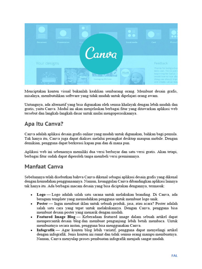 Panduan Canva: Desain Grafis Mudah | PDF