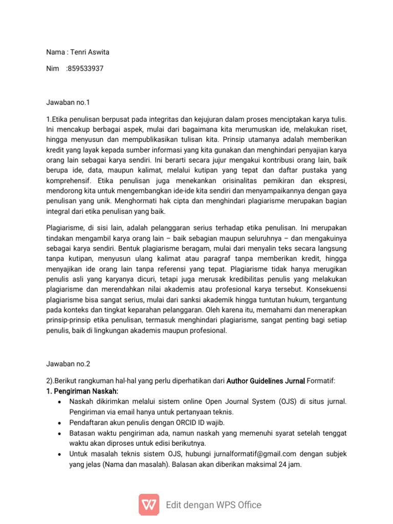 Etika Penulisan dan Ragam Bahasa Formal | PDF