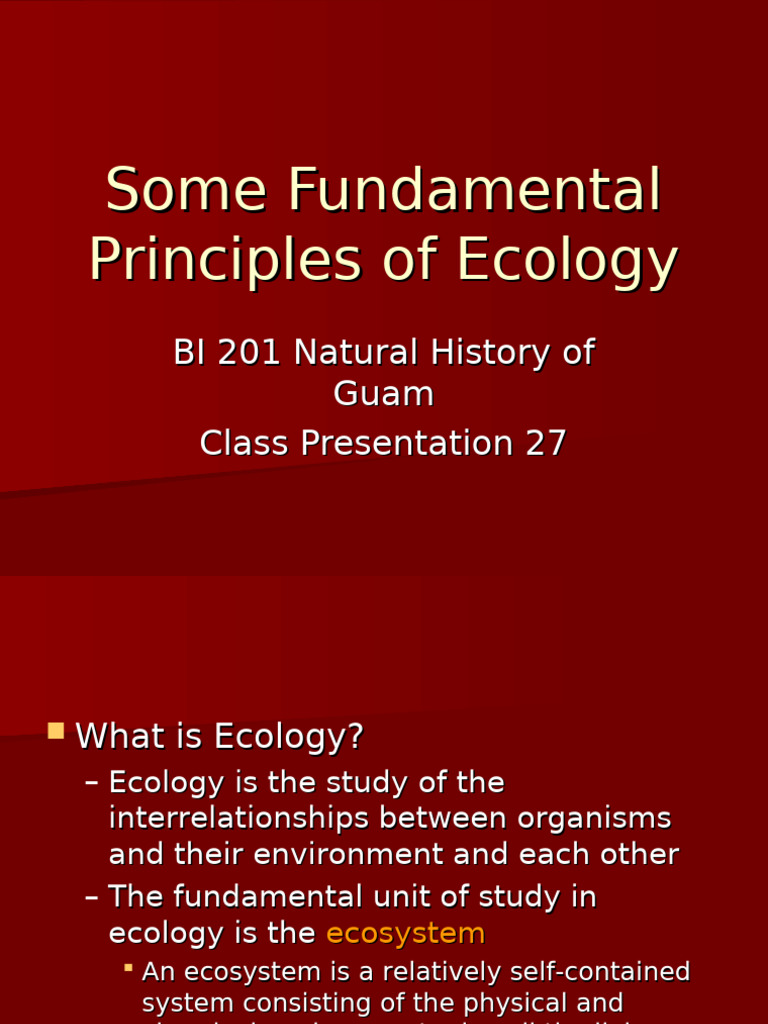 Some Fundamental Principles Ecology | PDF | Ecosystem | Ecology