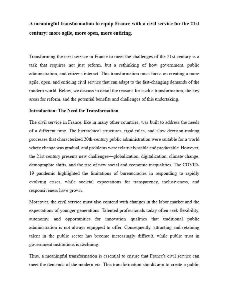 A Meaningful Transformation To Equip F | PDF | Recruitment | Governance