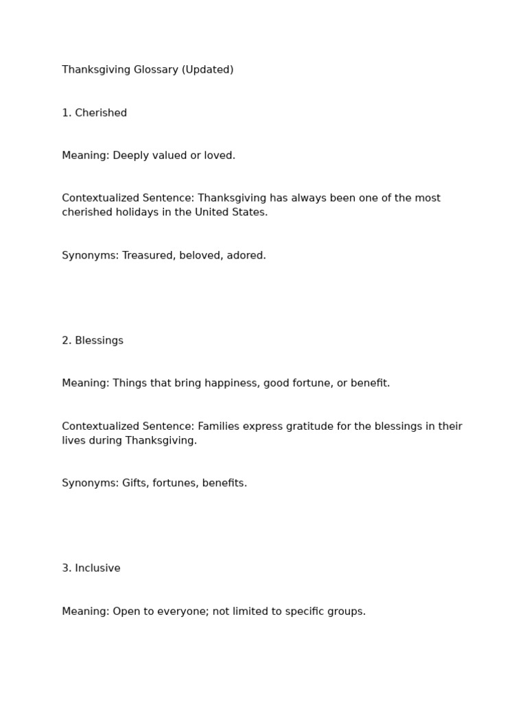 Document | PDF | Gratitude | Thanksgiving