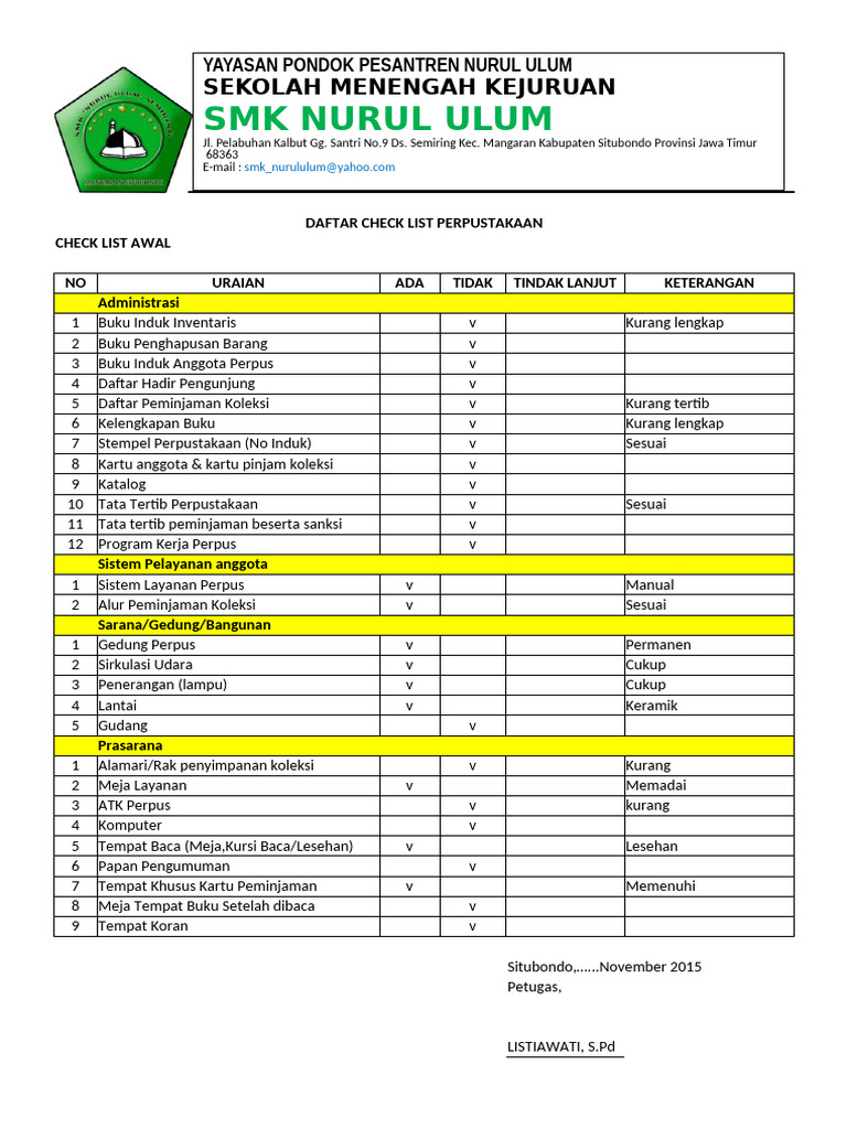 Check List | PDF