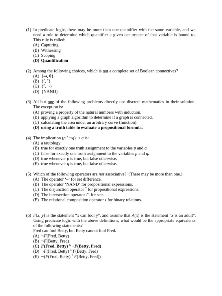 Discrete Mathematics and Logic Concepts | PDF | Mathematical Logic | Logic
