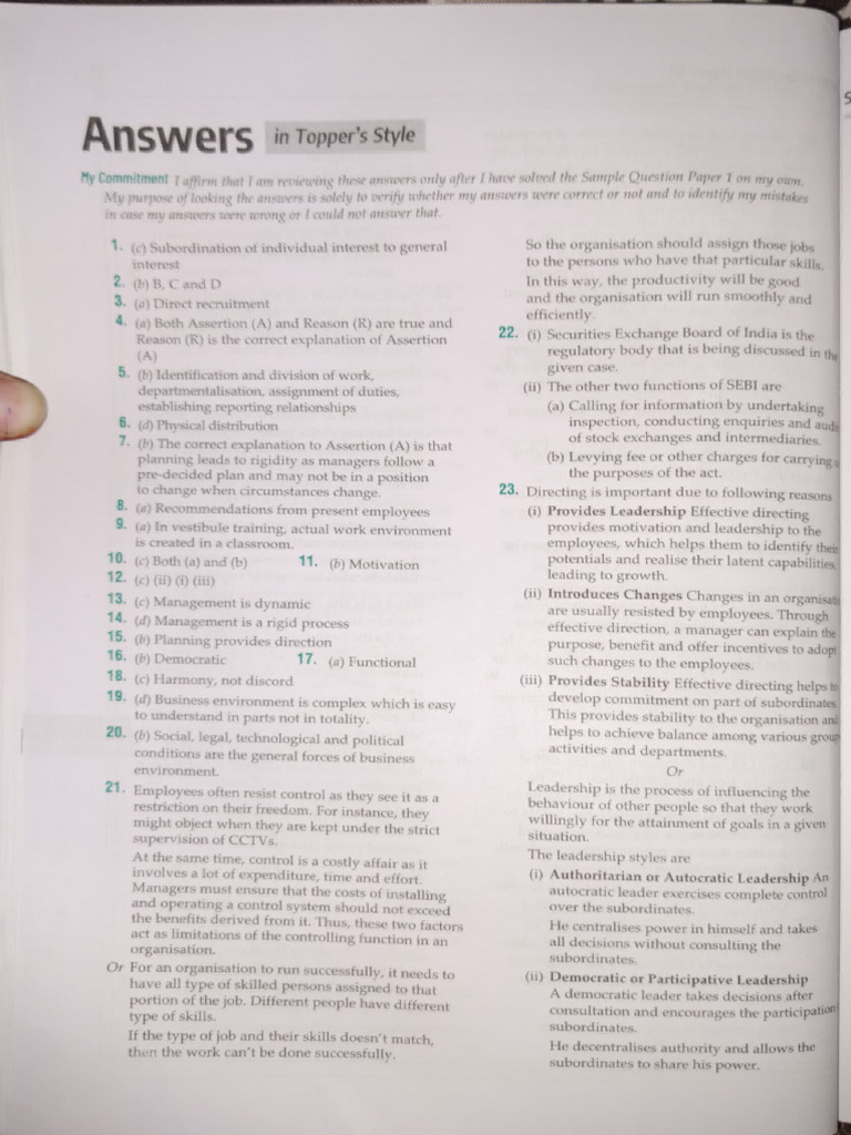 Solution - Sample Paper 1 | PDF | Marketing | Working Capital