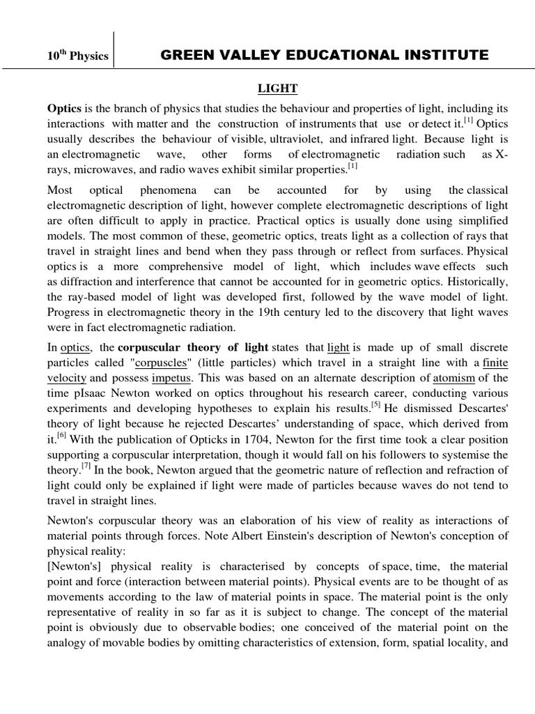 Light Reflection and Refraction | PDF | Light | Waves