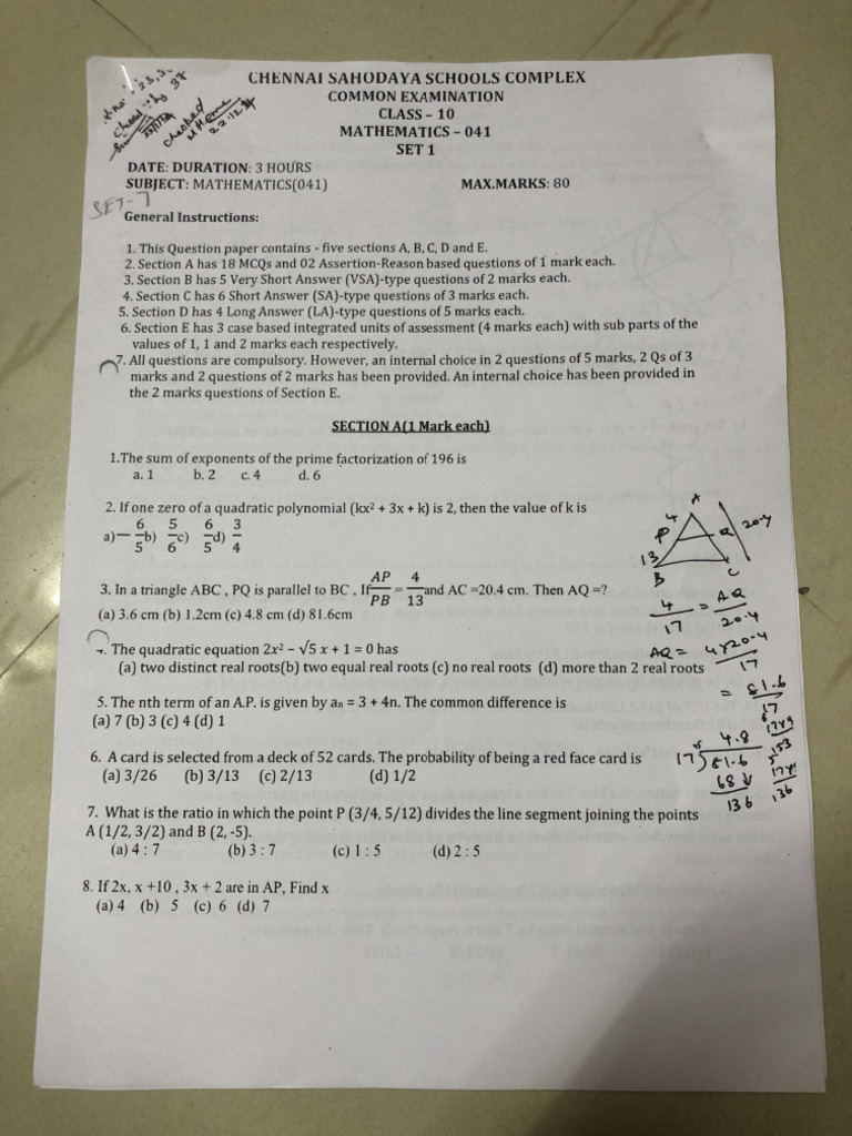 Math Common Examination | PDF