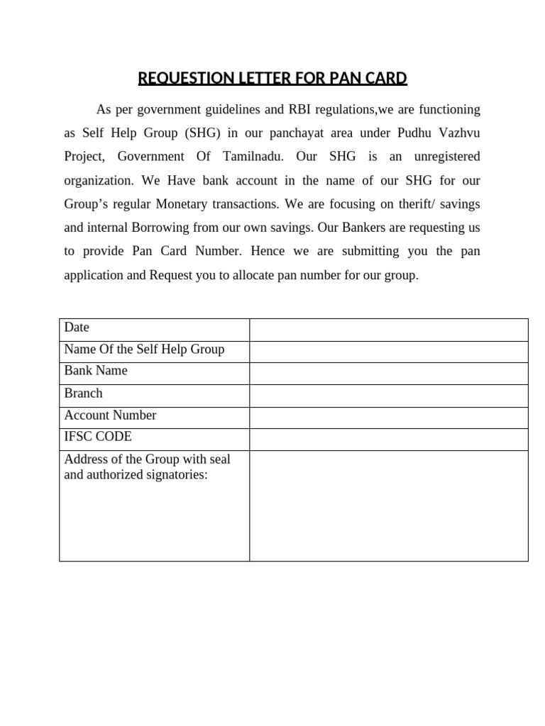 Requestion Letter For Pan Card - 09 July 2021 | PDF