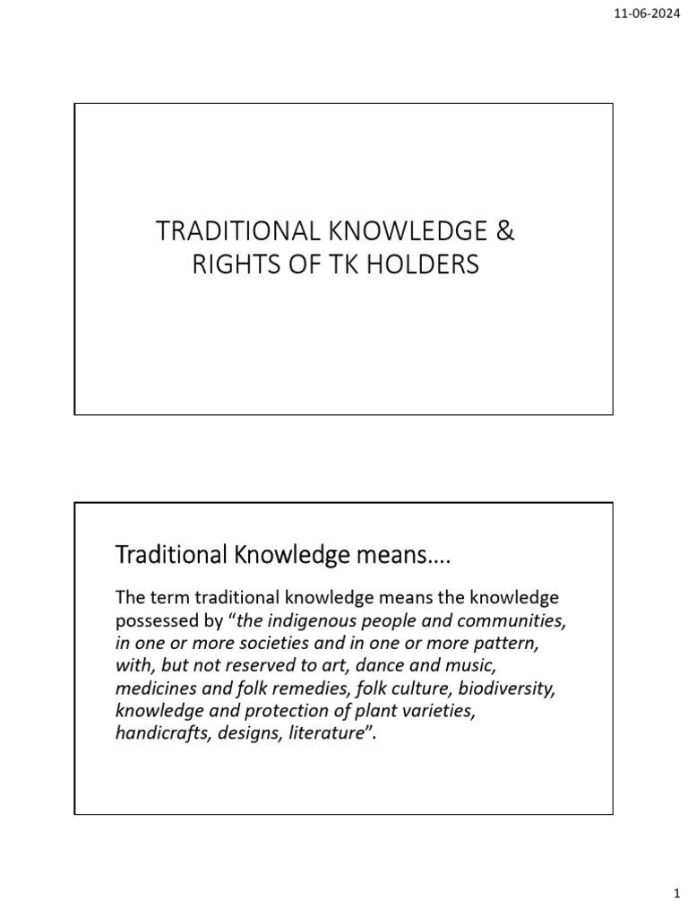 Traditional Knowledge | PDF | Intellectual Property | Patent Law