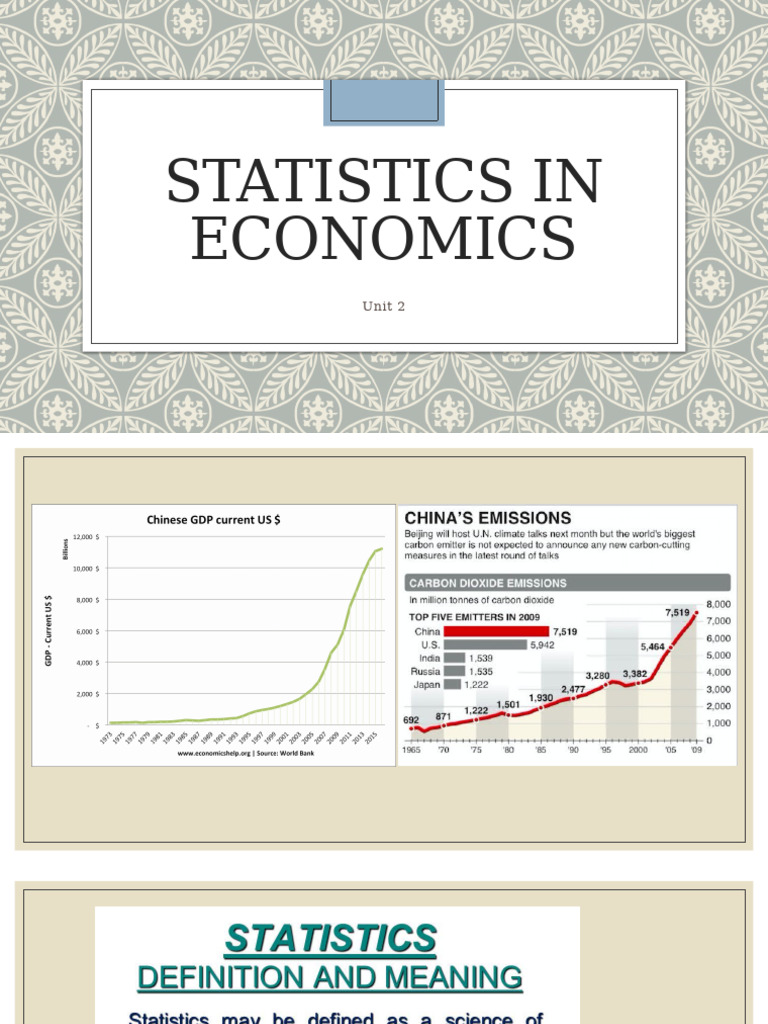 Chapter 1-Statistics in Economics | PDF | Statistics | Statistical ...