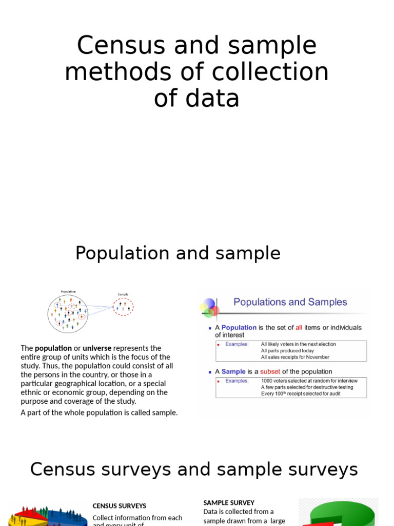 Chapter 3 - Census and Sample Method | PDF | Sampling (Statistics ...