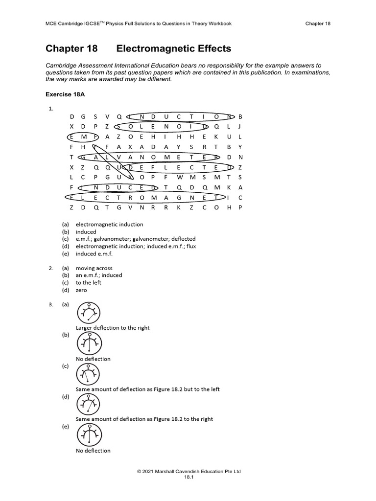 Cambridge IGCSE Physics Chapter 18 Solutions | PDF | Inductor ...