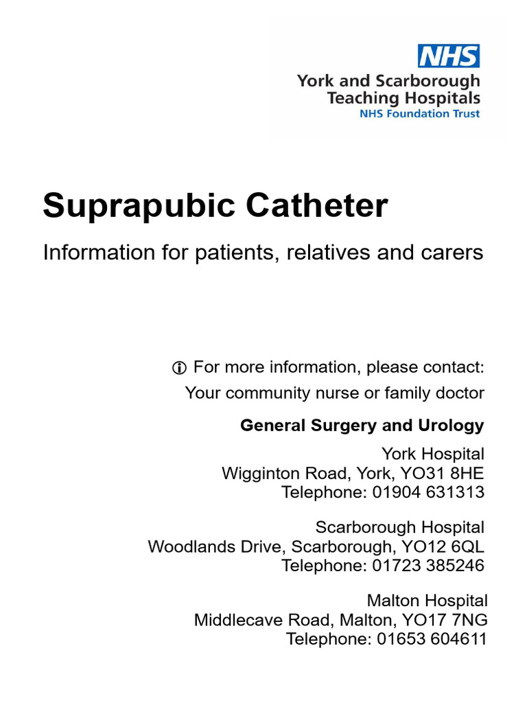 Suprapubic Catheter | PDF | Catheter | Medical Specialties