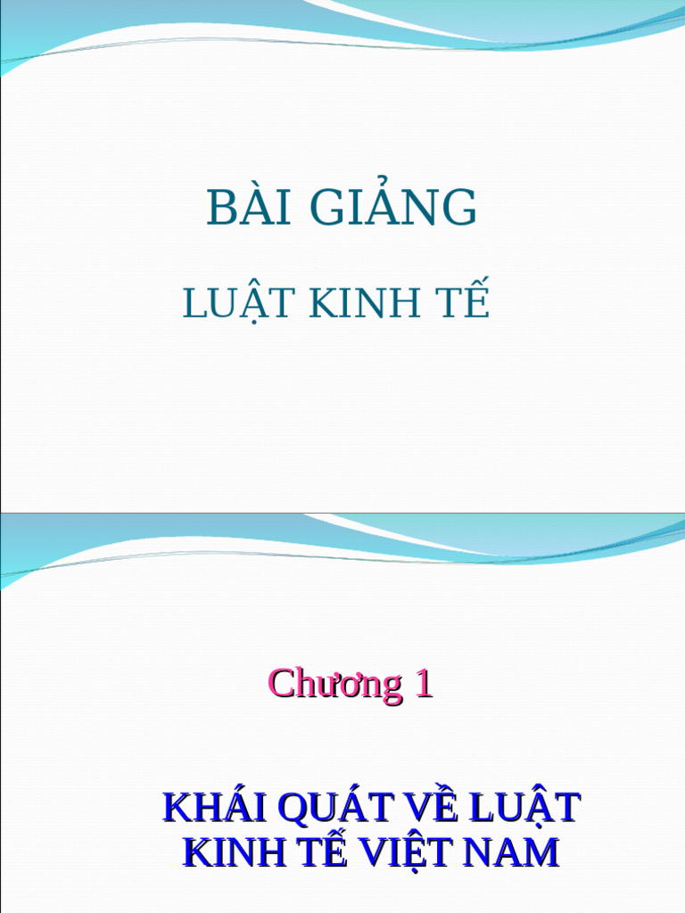 Bai Giang Luat Kinh Te - Chuong 1 | PDF