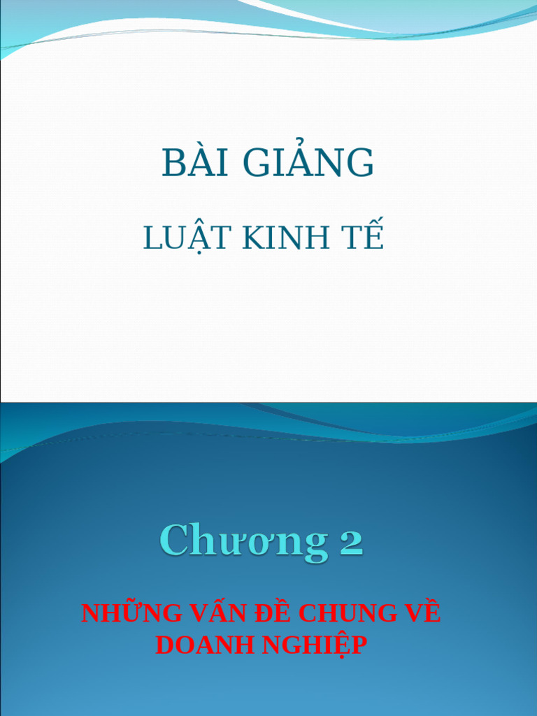 Bai Giang Luat Kinh Te - Chuong 2 | PDF