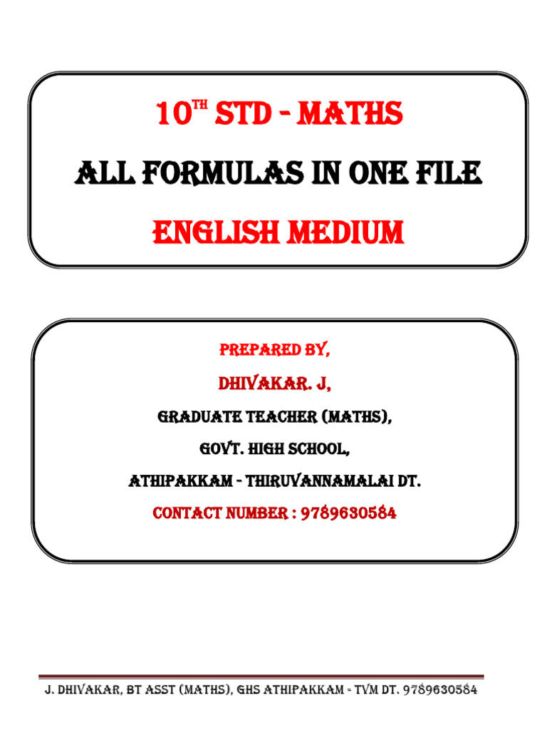 10-Em- Formula - All Units | PDF | Numbers | Square Root