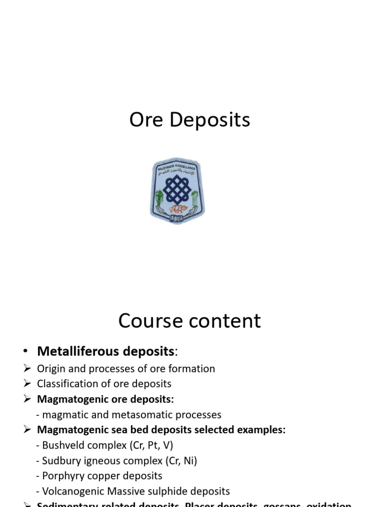 Ore Deposits: Formation and Classification | PDF | Ore | Rock (Geology)