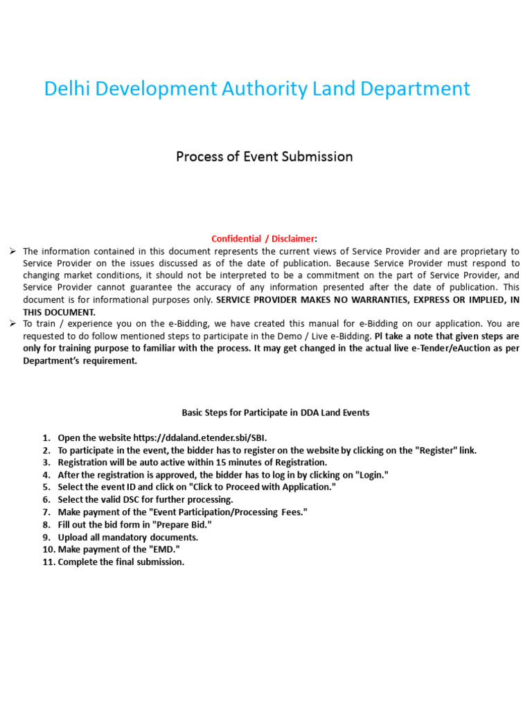 DDA e-Bidding Process Guide | PDF | Computing