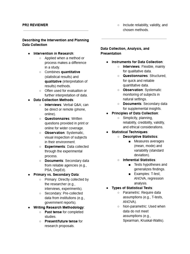 PR2 Reviewer | PDF | Statistics | Methodology