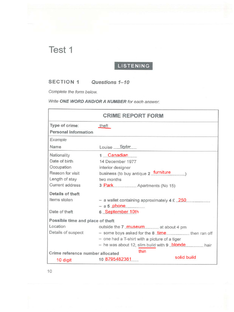 Lis Cam 14 Test 1 Part 1 | PDF