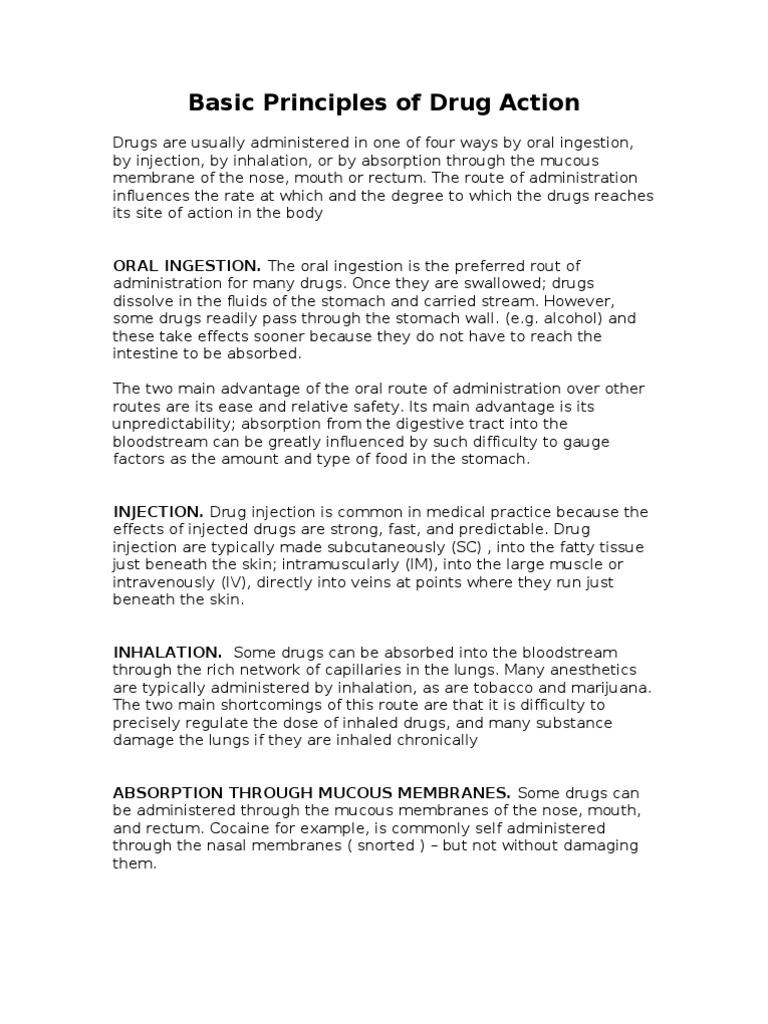 Basic Principles of Drug Action | Download Free PDF | Psychoactive ...