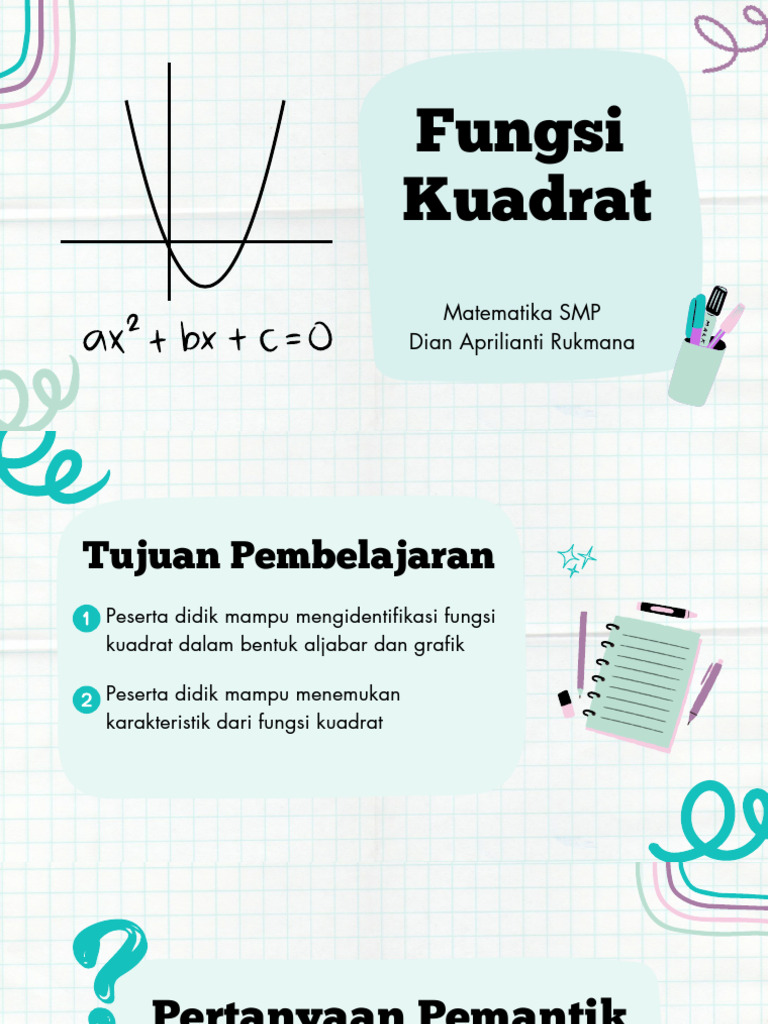 Fungsi Kuadrat Kelas 9 | PDF