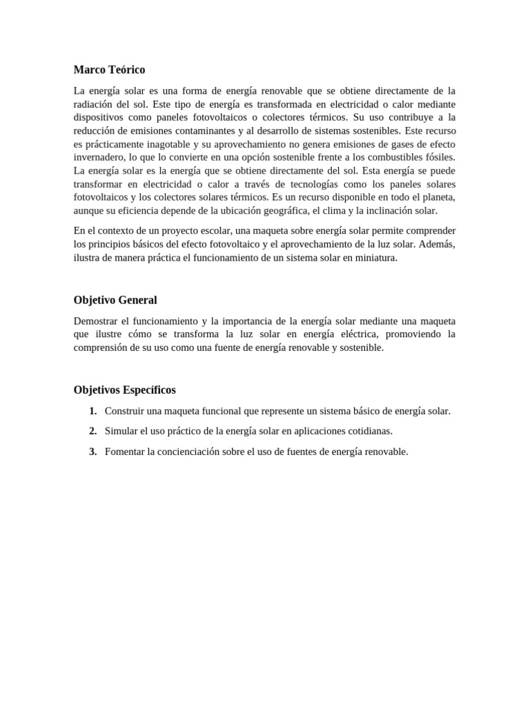 Marco Teórico | PDF | Energía solar | Panel solar