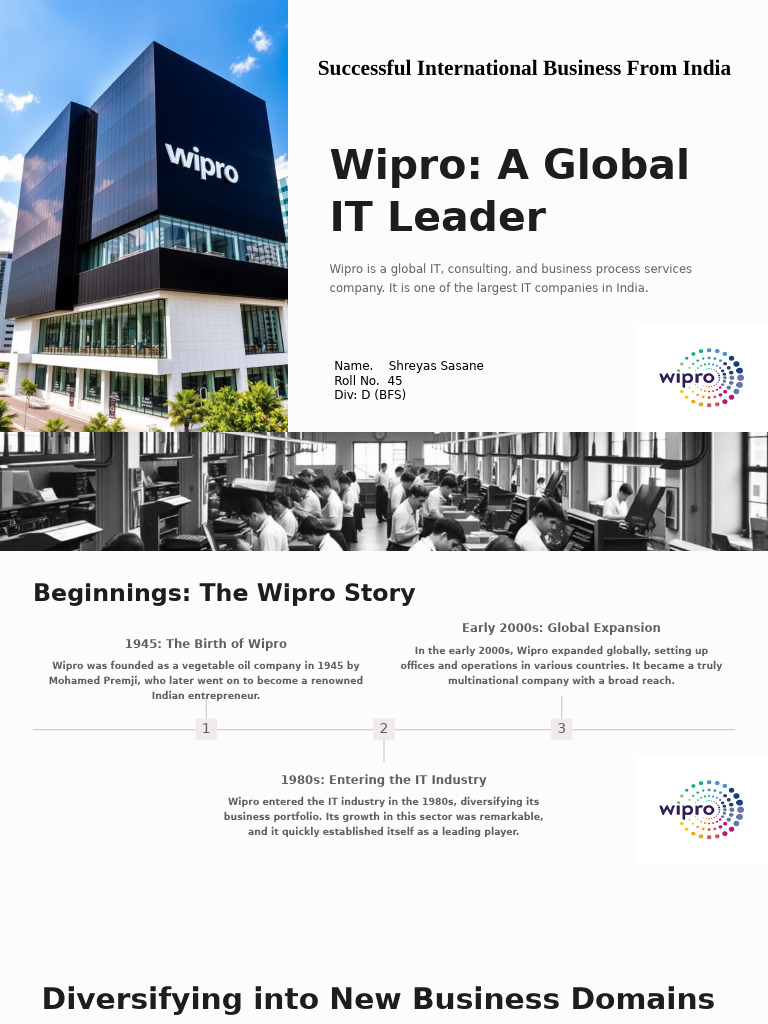 Shreyas 45 Wipro A Global IT Leader | PDF | Sustainability | Business ...