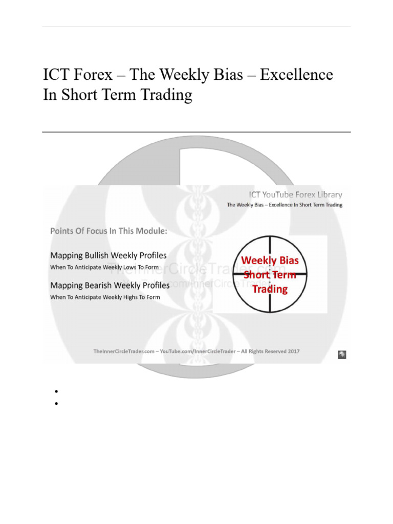 ICT Trading | PDF | Day Trading | Short (Finance)