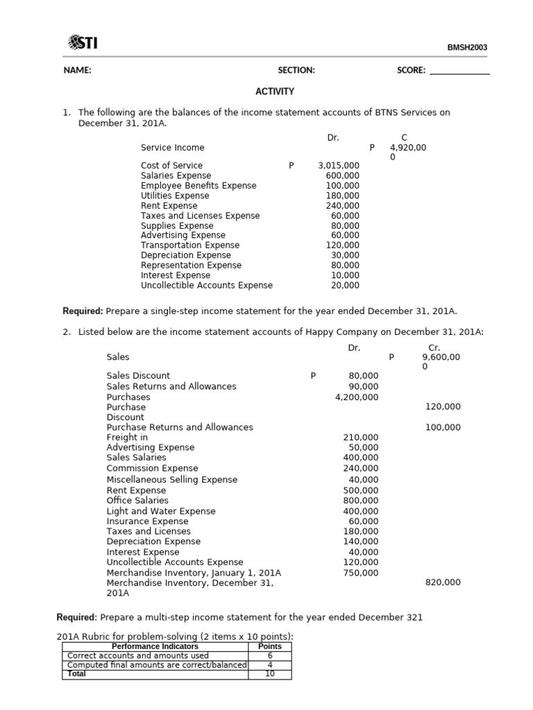 Income Statement Preparation Guide | PDF | Expense | Income Statement