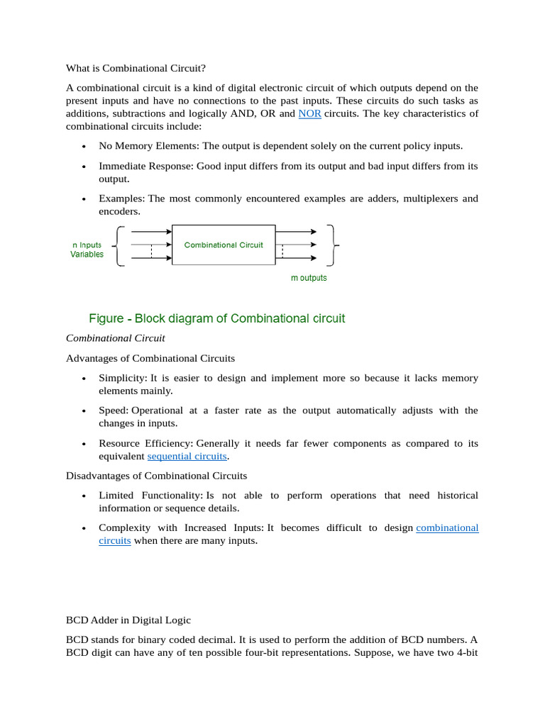 What Is Combinational Circuit | PDF | Binary Coded Decimal | Computer Engineering