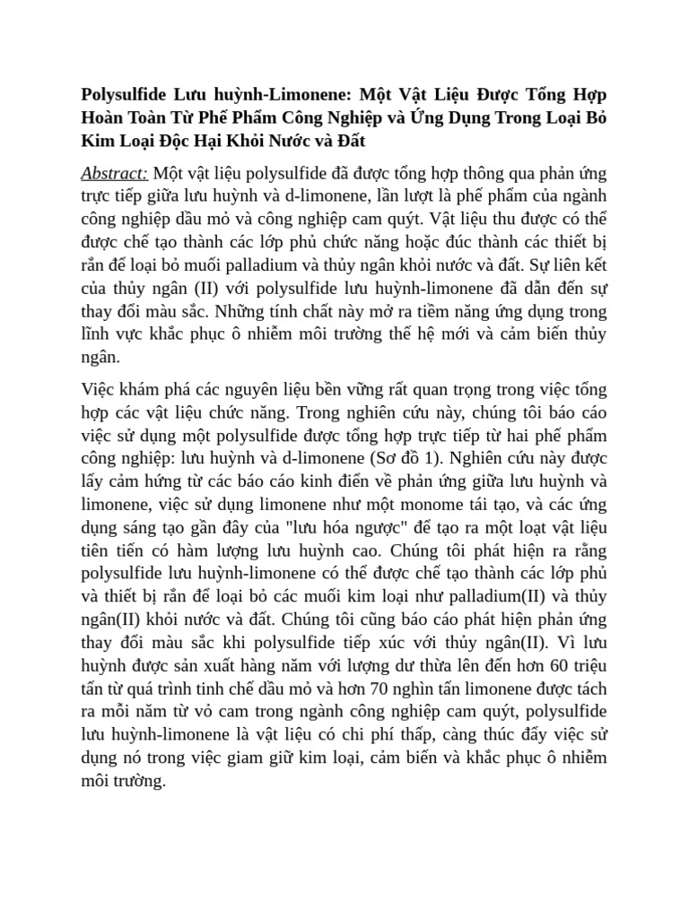 Polysulfide Lưu Hu NH | PDF