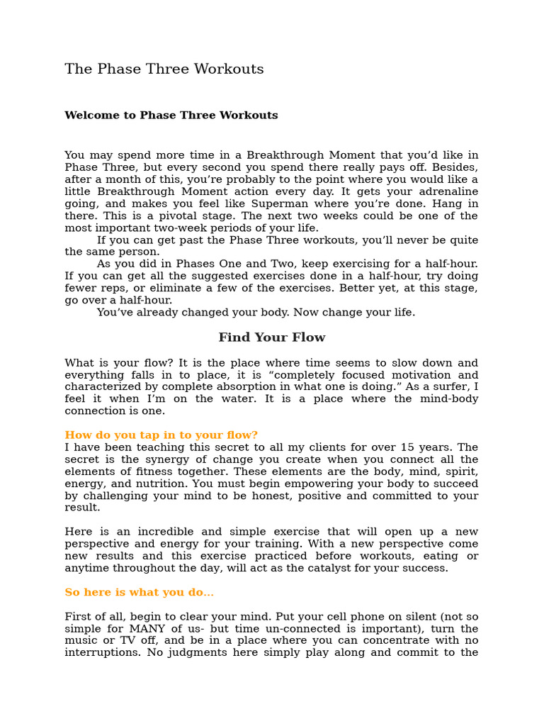 Phase Three Fitness Workouts Guide | PDF