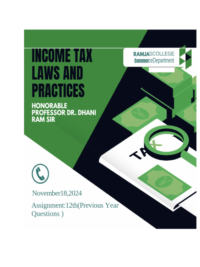 Income Tax - Assignment 12th | PDF | Capital Gains Tax | Income Tax