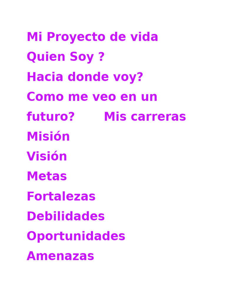 Mi Proyecto de Vida | PDF