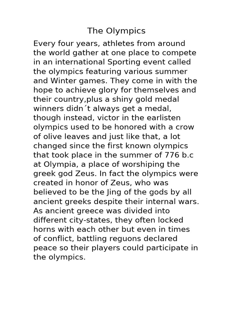 The Olympics | PDF