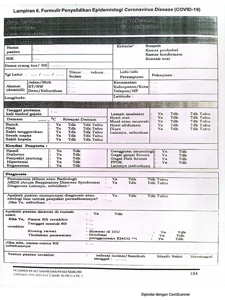 Form Cov 19 | PDF