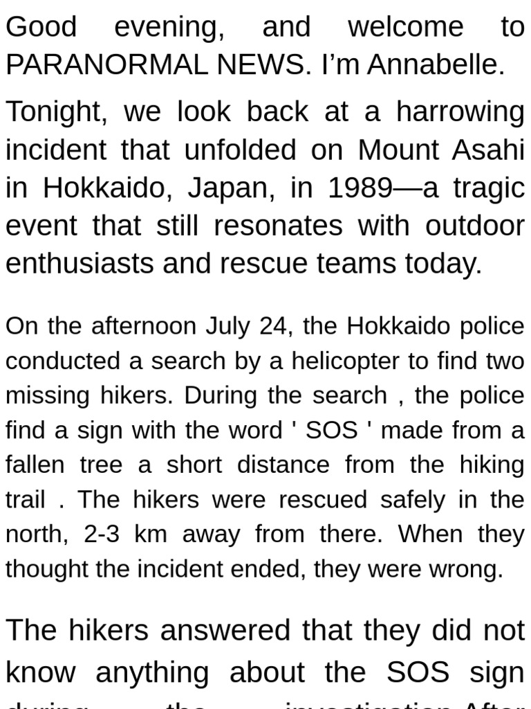 SOS Incident | PDF