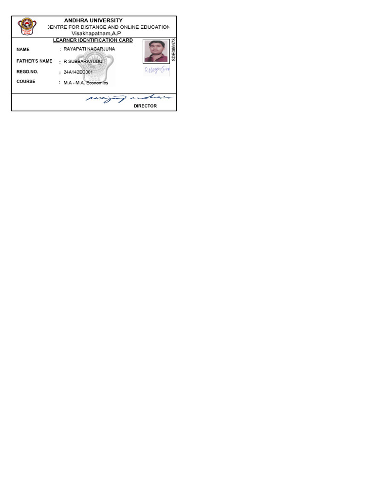 Idcard Sde066473 | PDF