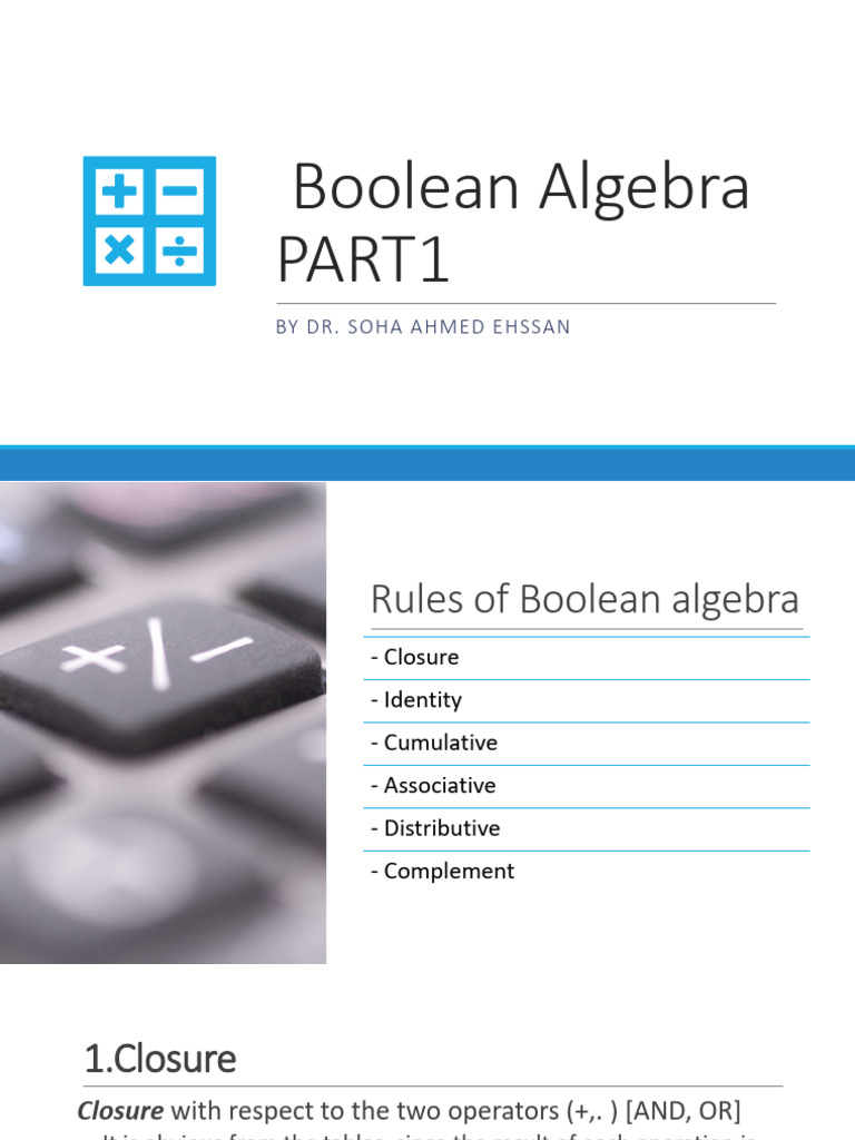 Digital Design - Lecture 02 - 2024 | PDF | Boolean Algebra | Teaching ...