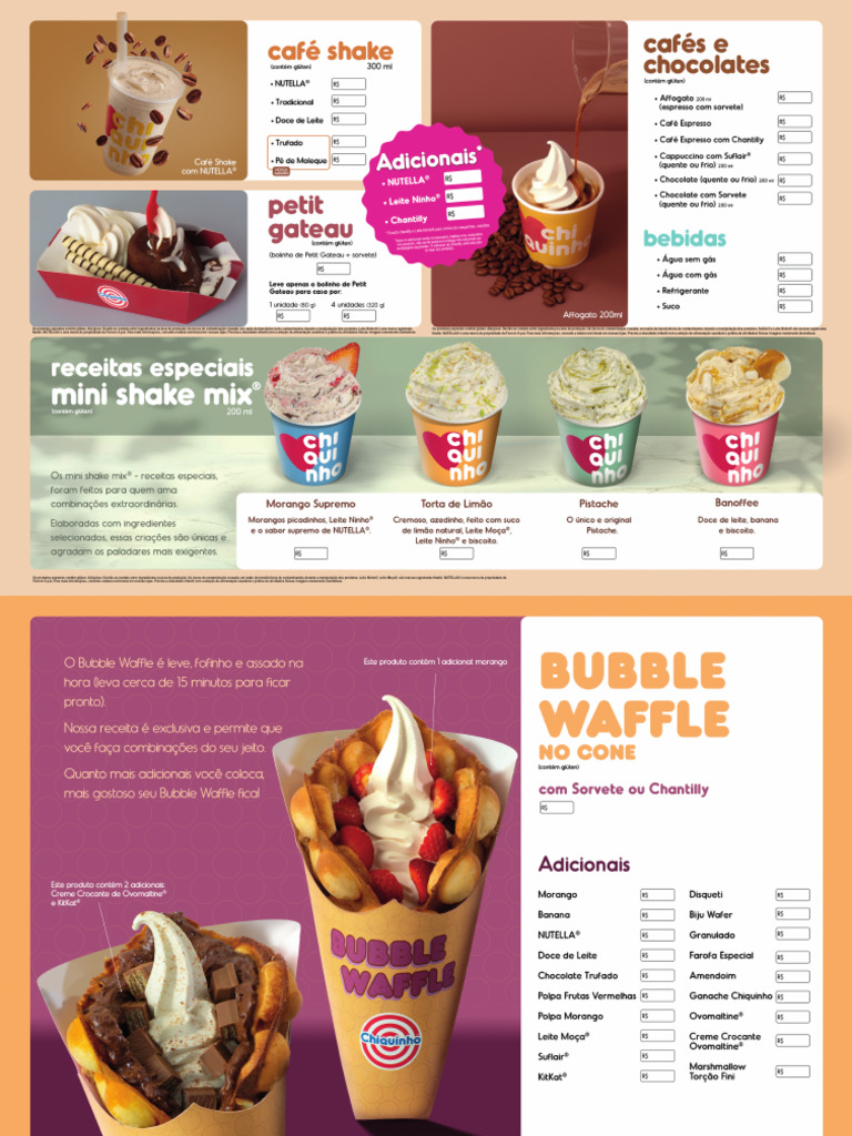 Cardapio Especiais Bubble Waffle | PDF