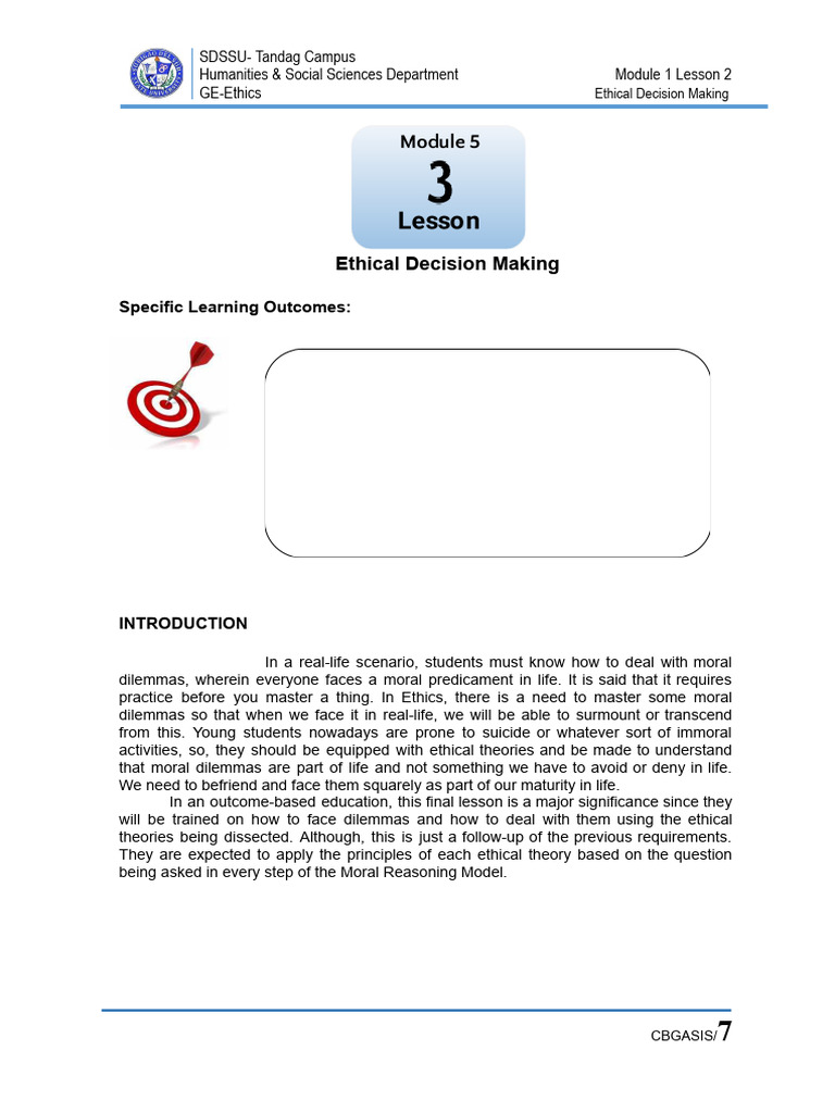Module 5 Lesson 3 Ethics | PDF | Utilitarianism | Morality