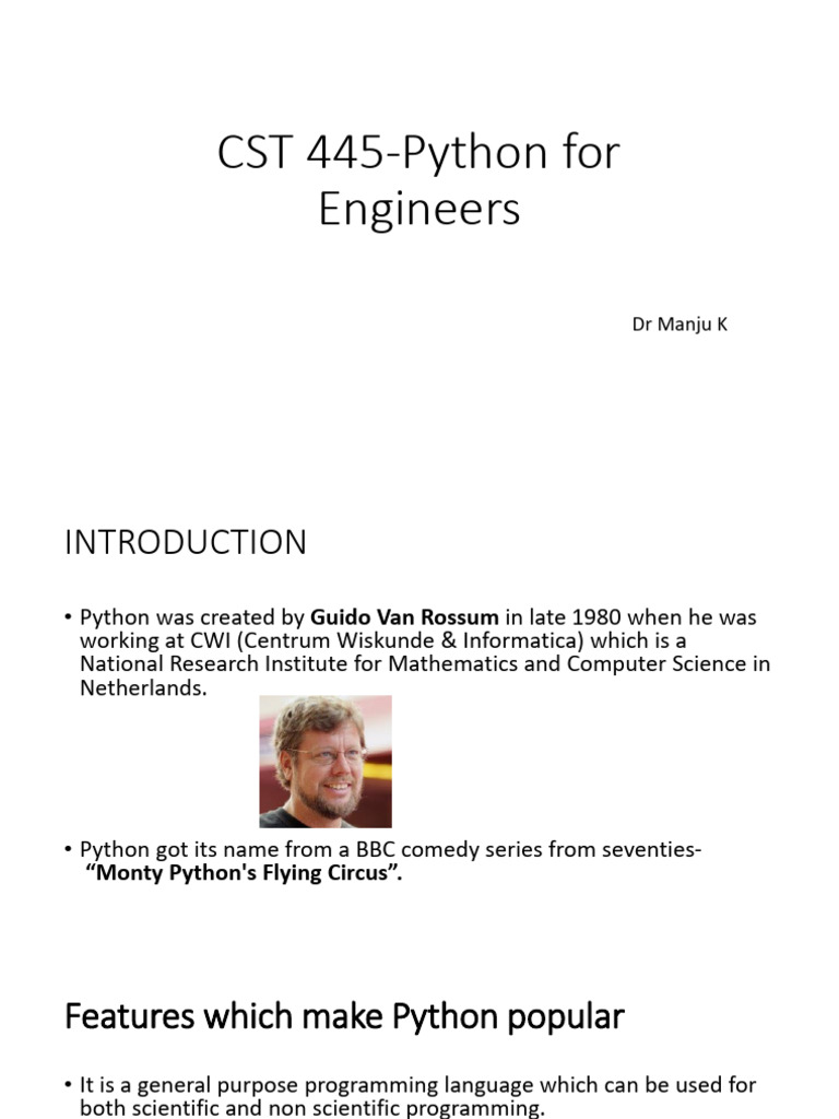 CST 445-Python For Engineers | PDF | Data Type | Python (Programming Language)