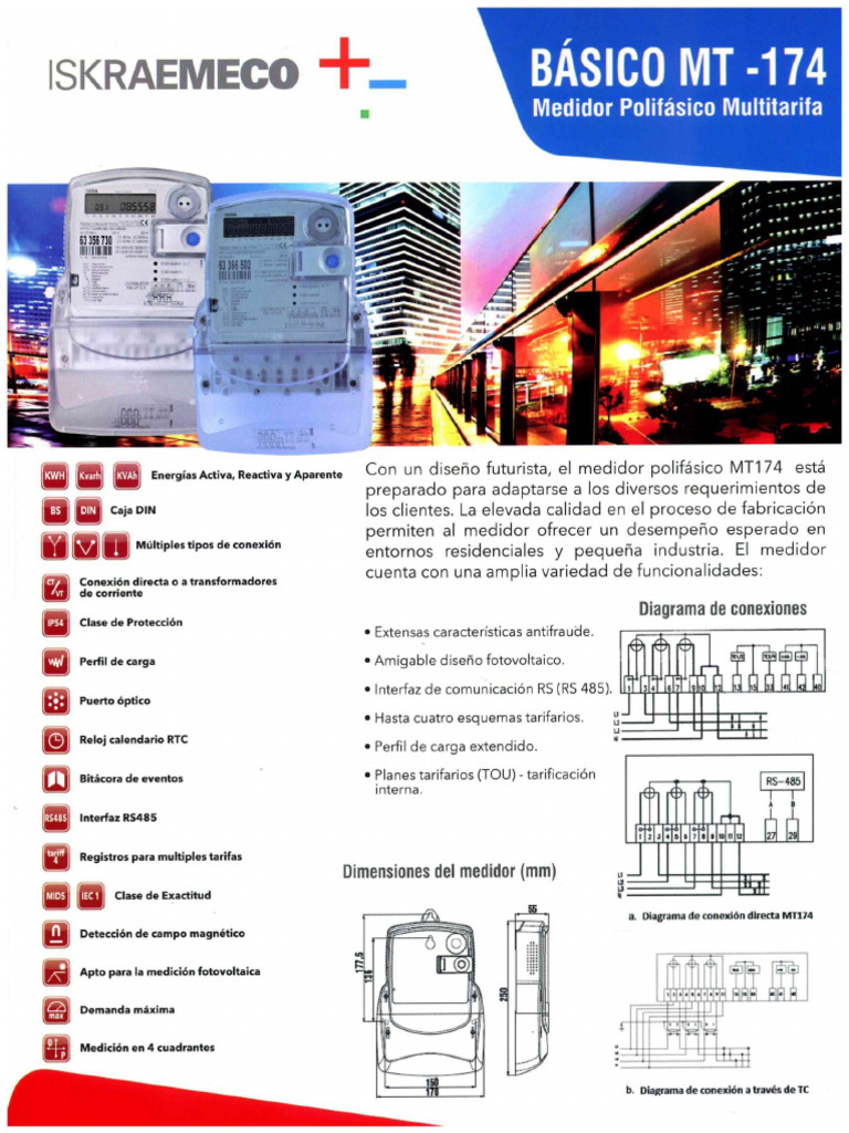Medidor MT74 Ficha Tenica | PDF