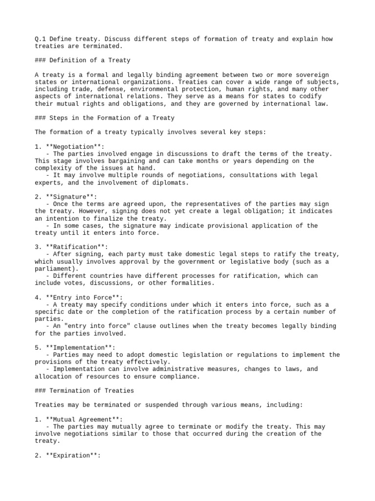 Understanding Treaties: Definition & Process | PDF | Treaty | Ratification