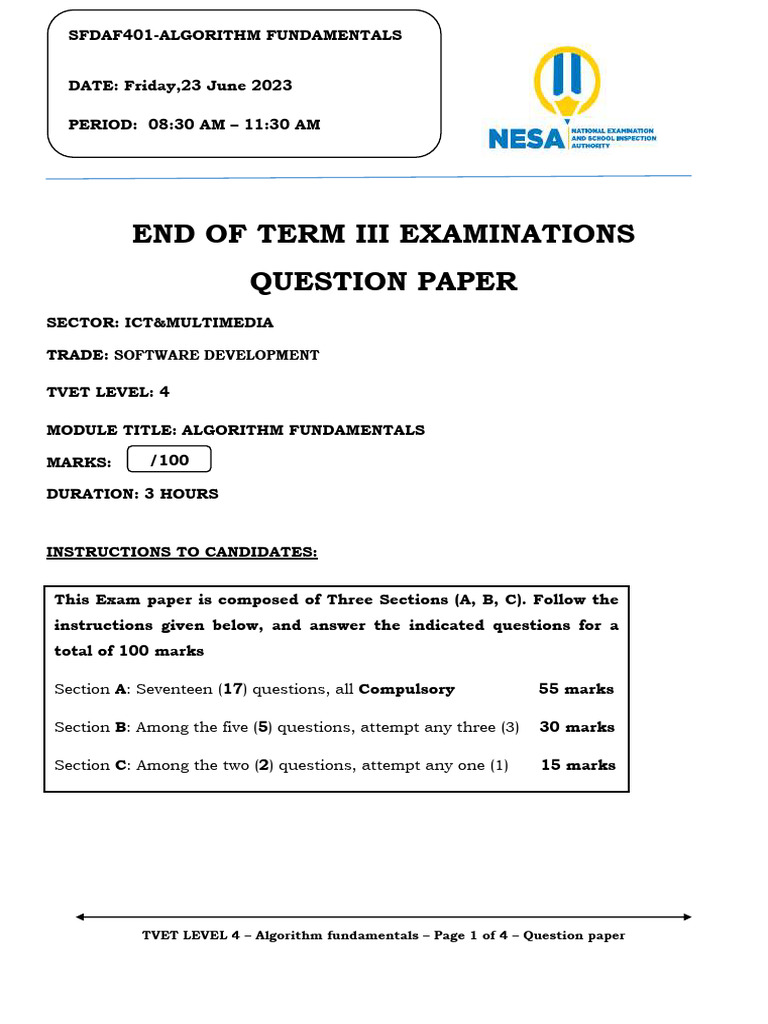 MG ALGORITHM 2023 | PDF | Computing | Computer Programming