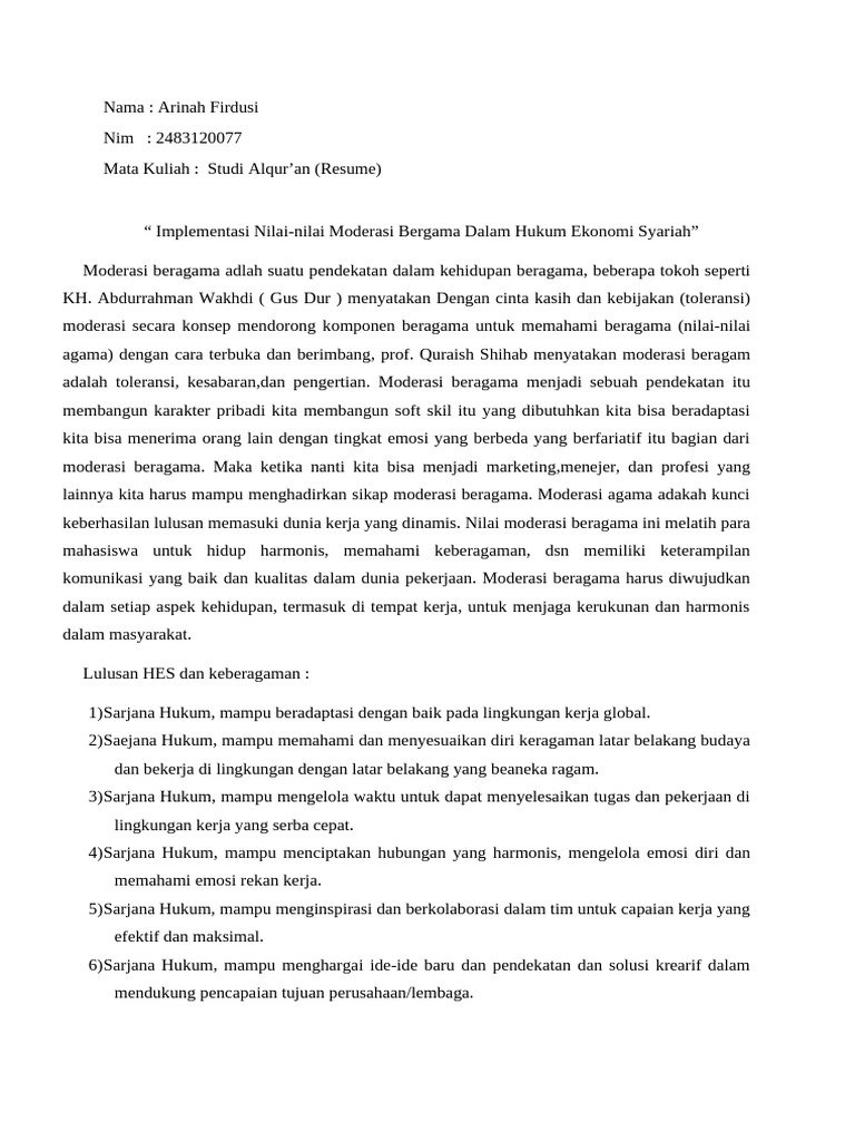 Saya Sedang Berbagi 'Tugas Resume Studi Alqur'an' Dengan Anda | PDF