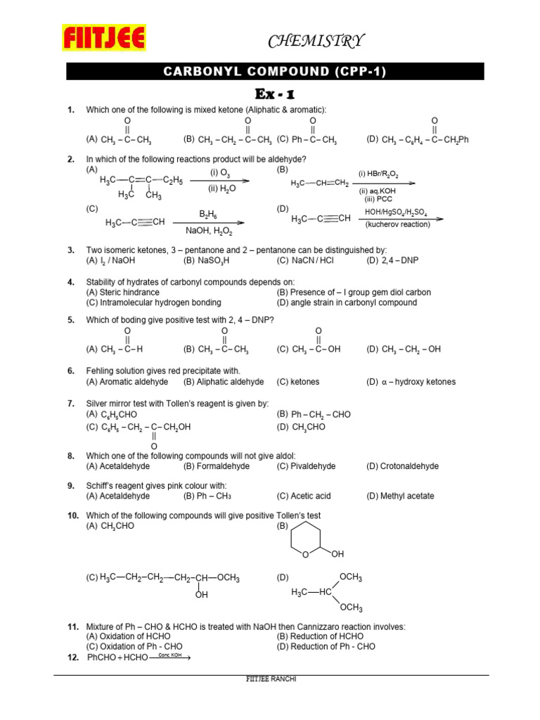 Carbonyl CPP | PDF | Aldehyde | Redox
