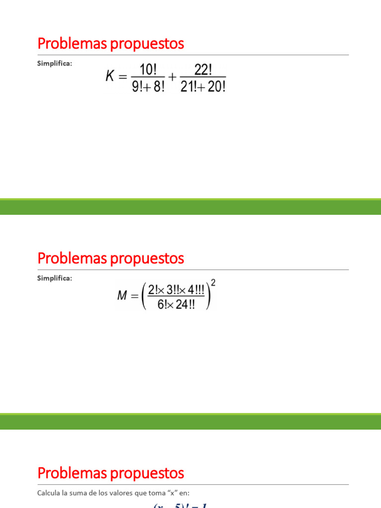 Ejercicios de Factorial | PDF