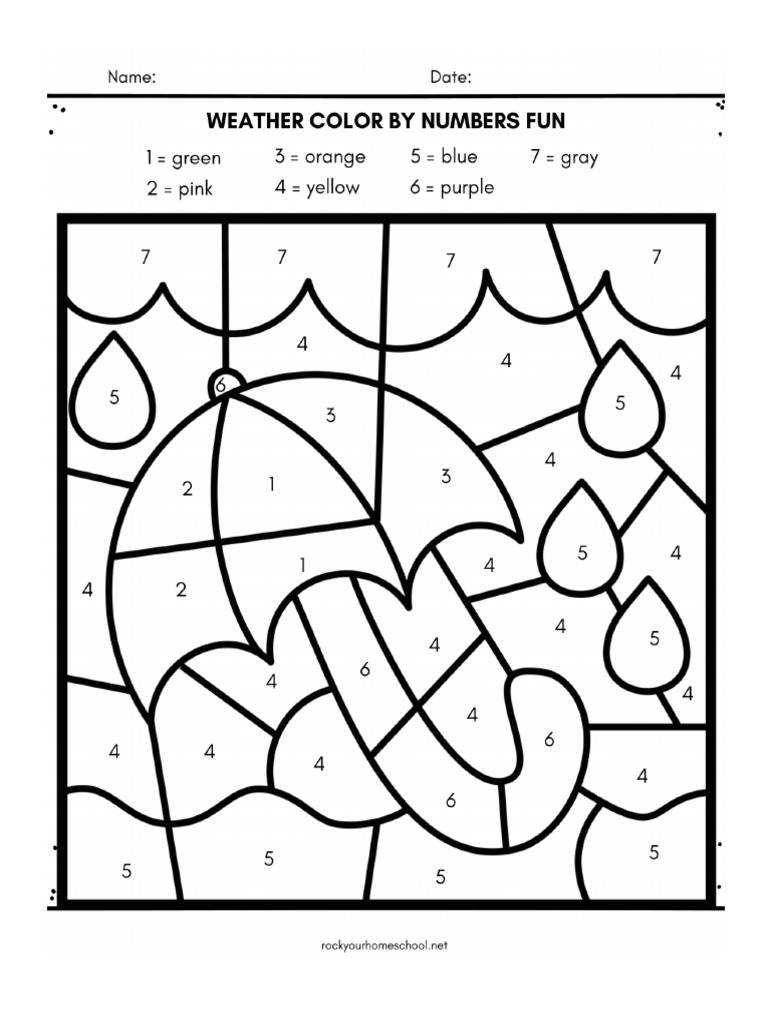 Weather Color by Number Activities Pack | PDF